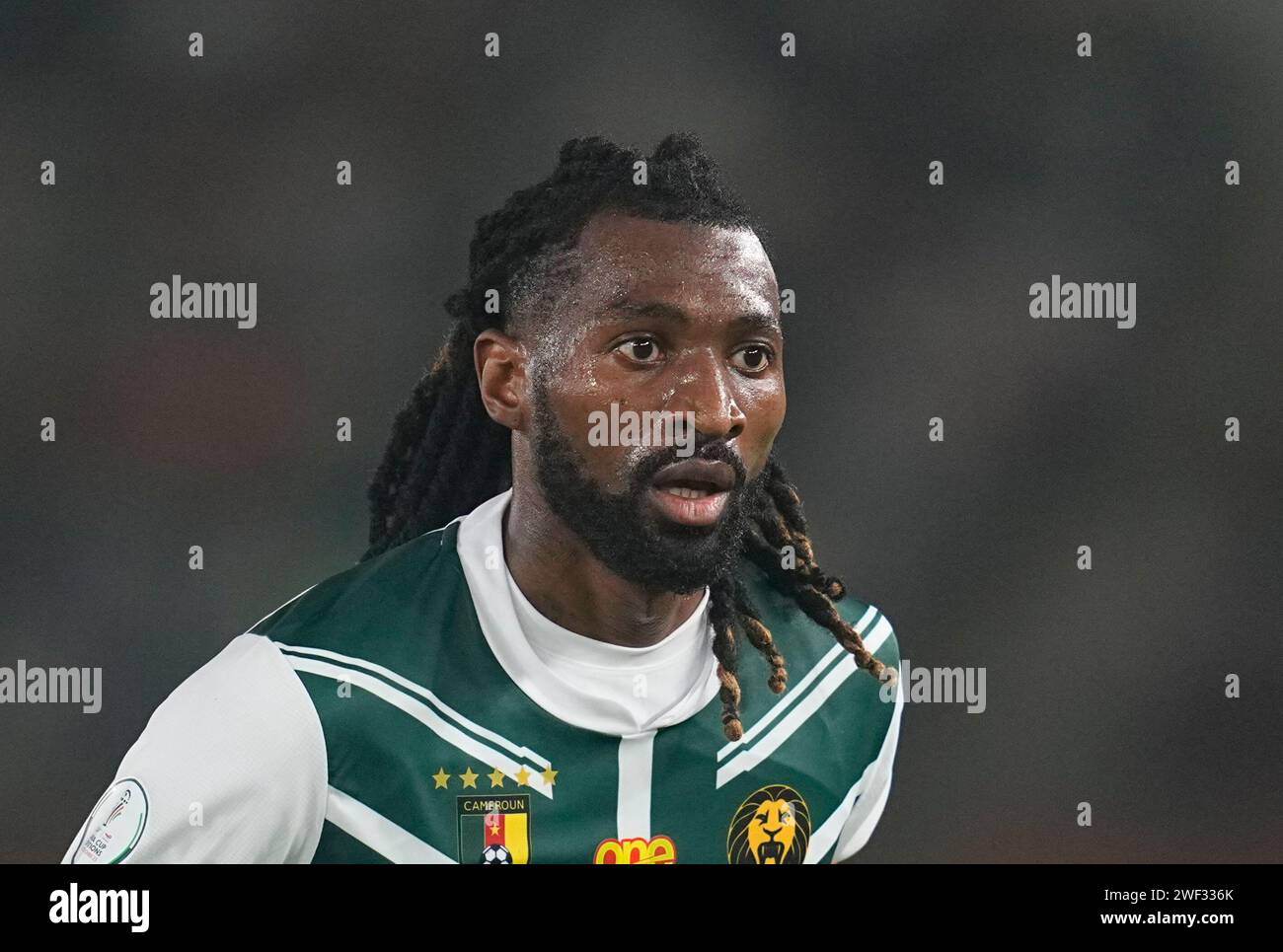 January 27 2024: Andre Frank Zambo Anguissa (Cameroon) looks on during ...