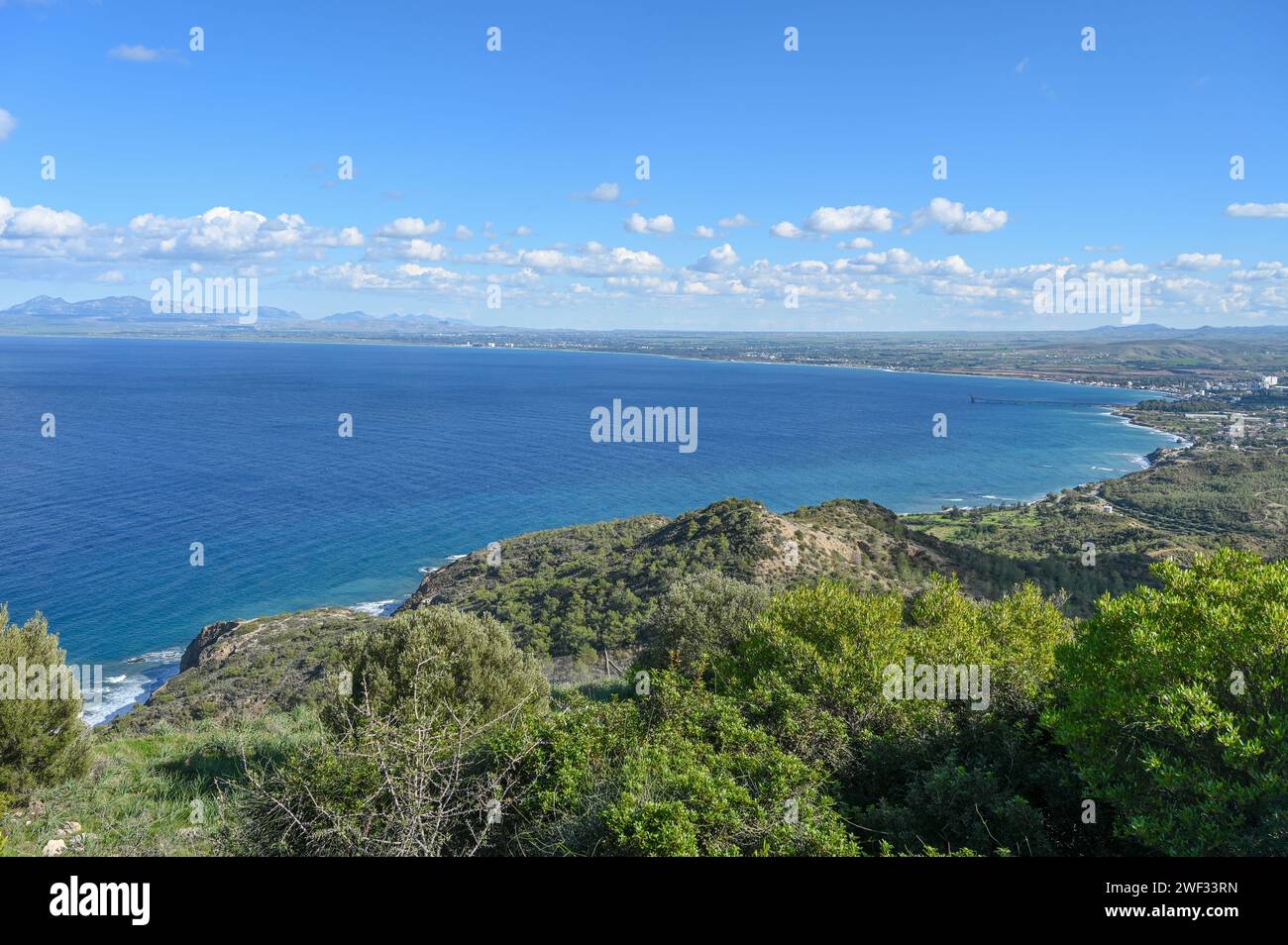 northern cyprus morphou bay view from a high mountain 4 Stock Photo - Alamy