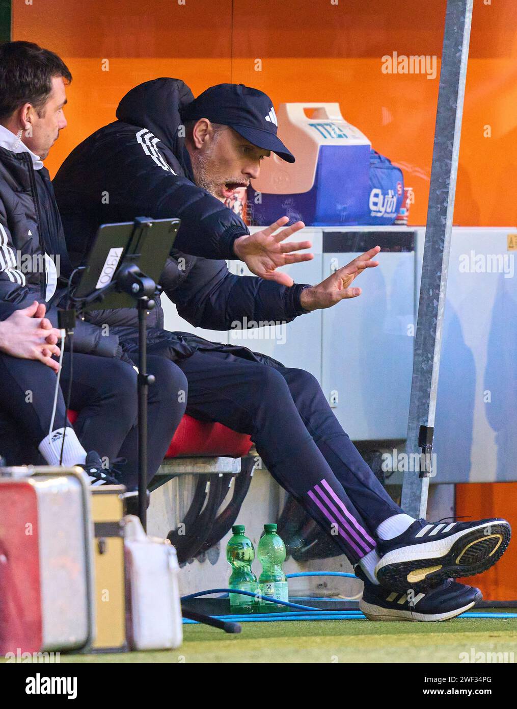 Trainer Thomas Tuchel (FCB), team manager, headcoach, coach, angry in ...