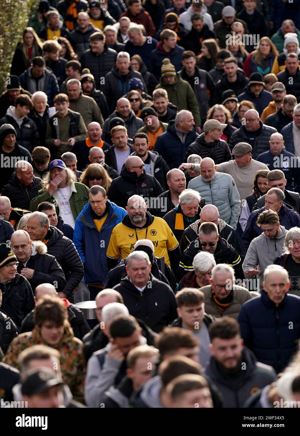 Wolverhampton Wanderers fans make their way to the ground ahead of the ...
