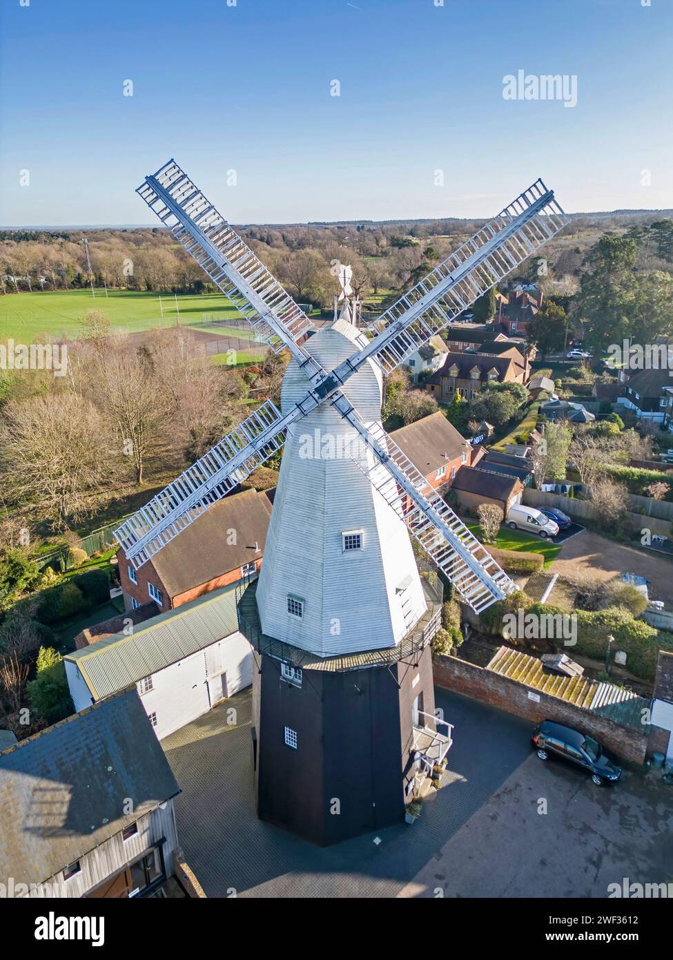 aerial view of the union smock mill is the tallest working smock mill ...