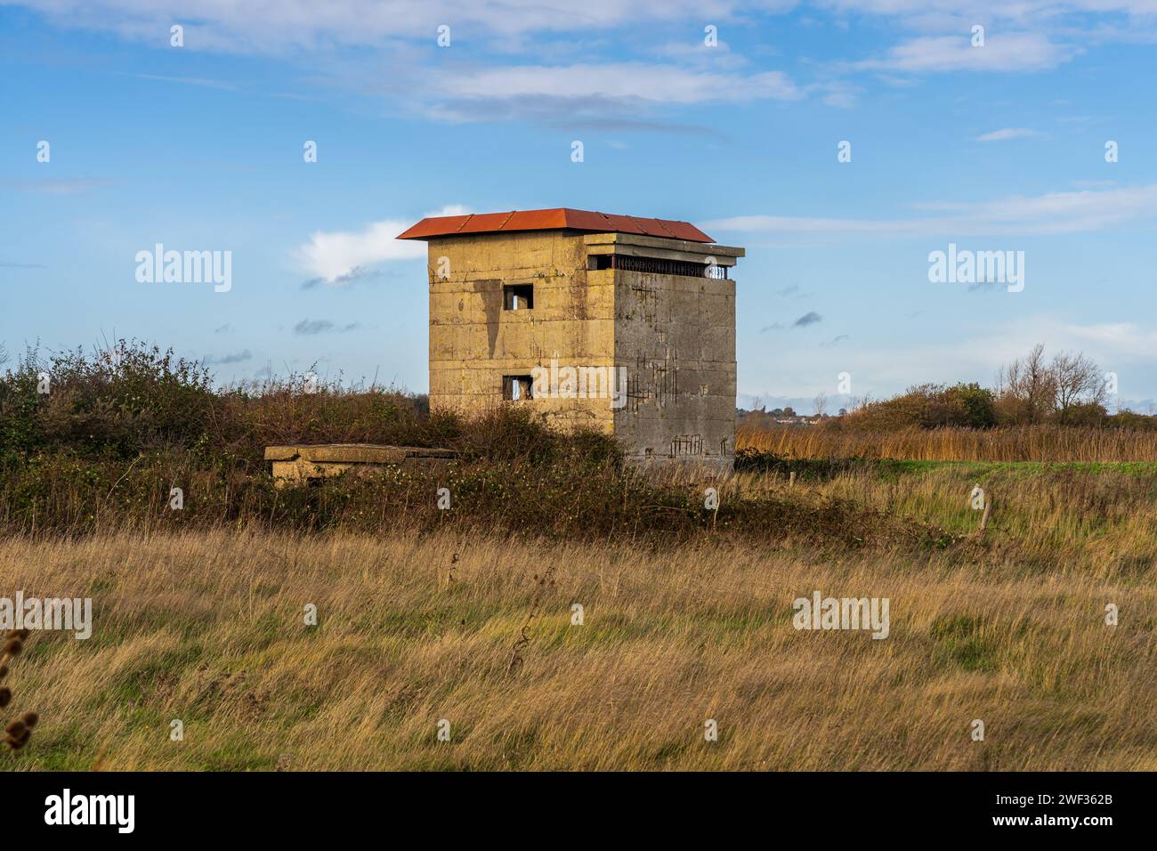 Remains of old World War II bunkers in Bawdsey, Suffolk, England, UK ...