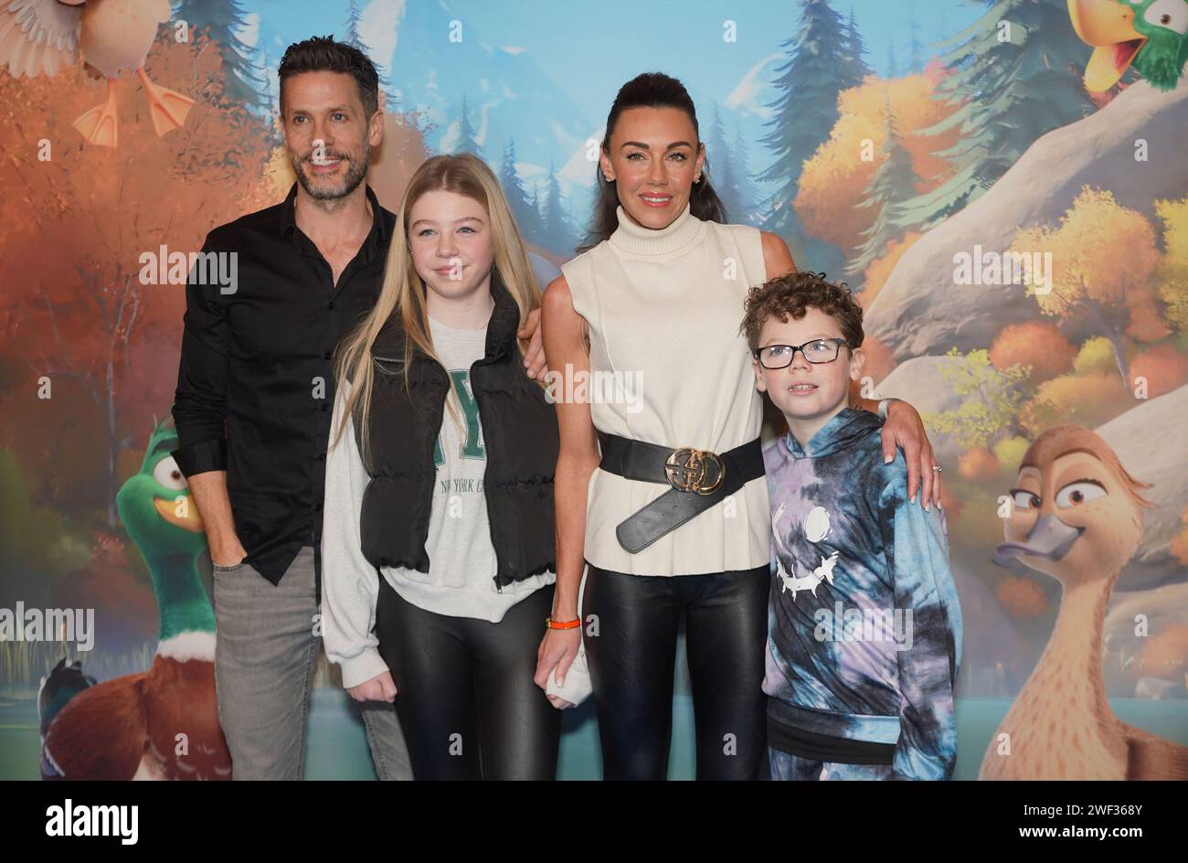 Hugh Hanley and Michelle Heaton with daughter Faith and son AJ attend a ...