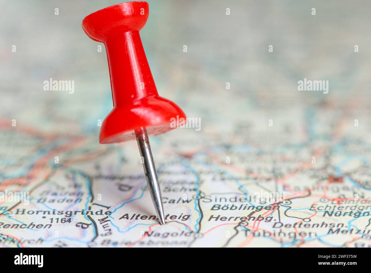 Altensteig, Germany pin on map Stock Photo - Alamy