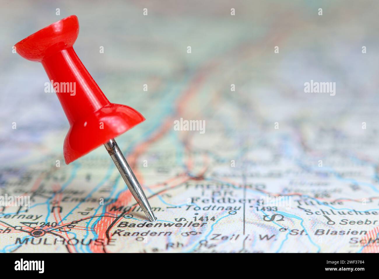 Badenweiler, Germany pin on map Stock Photo - Alamy