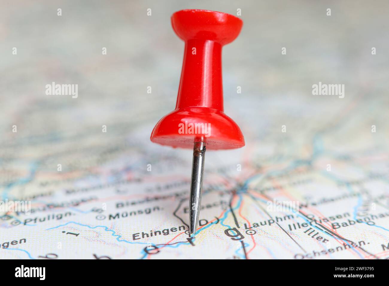 Ehingen, Germany pin on map Stock Photo - Alamy
