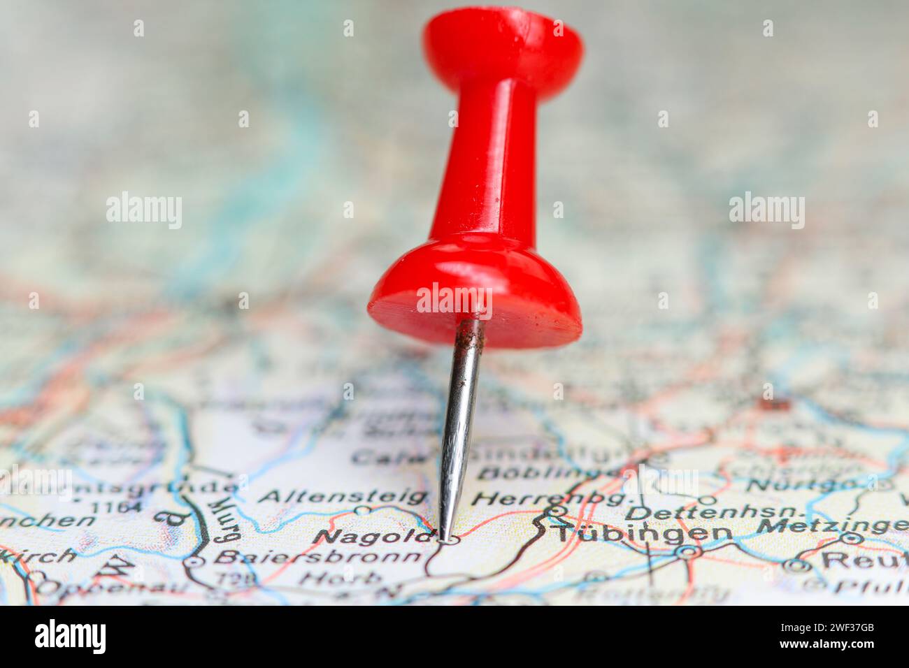 Nagold, Germany pin on map Stock Photo - Alamy