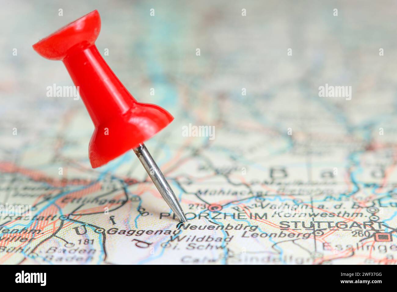 Neuenburg, Germany pin on map Stock Photo - Alamy