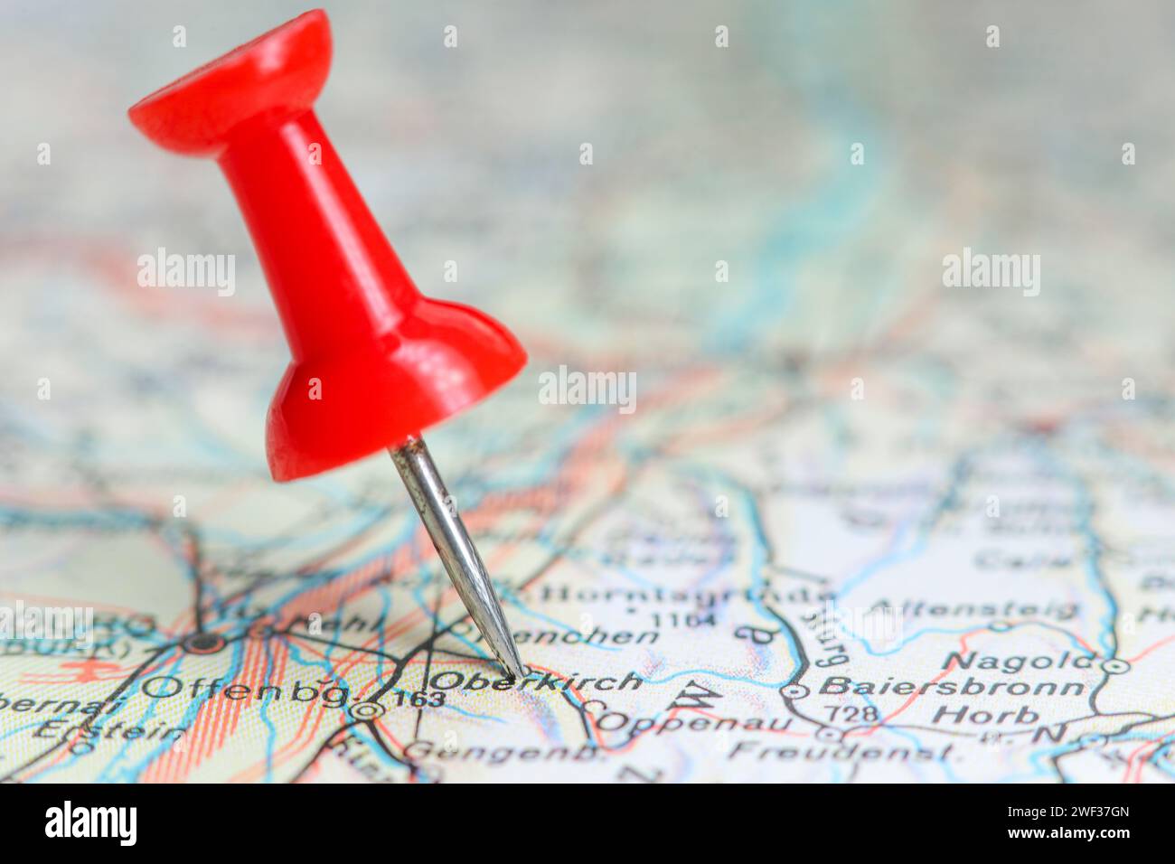 Oberkirch, Germany pin on map Stock Photo - Alamy