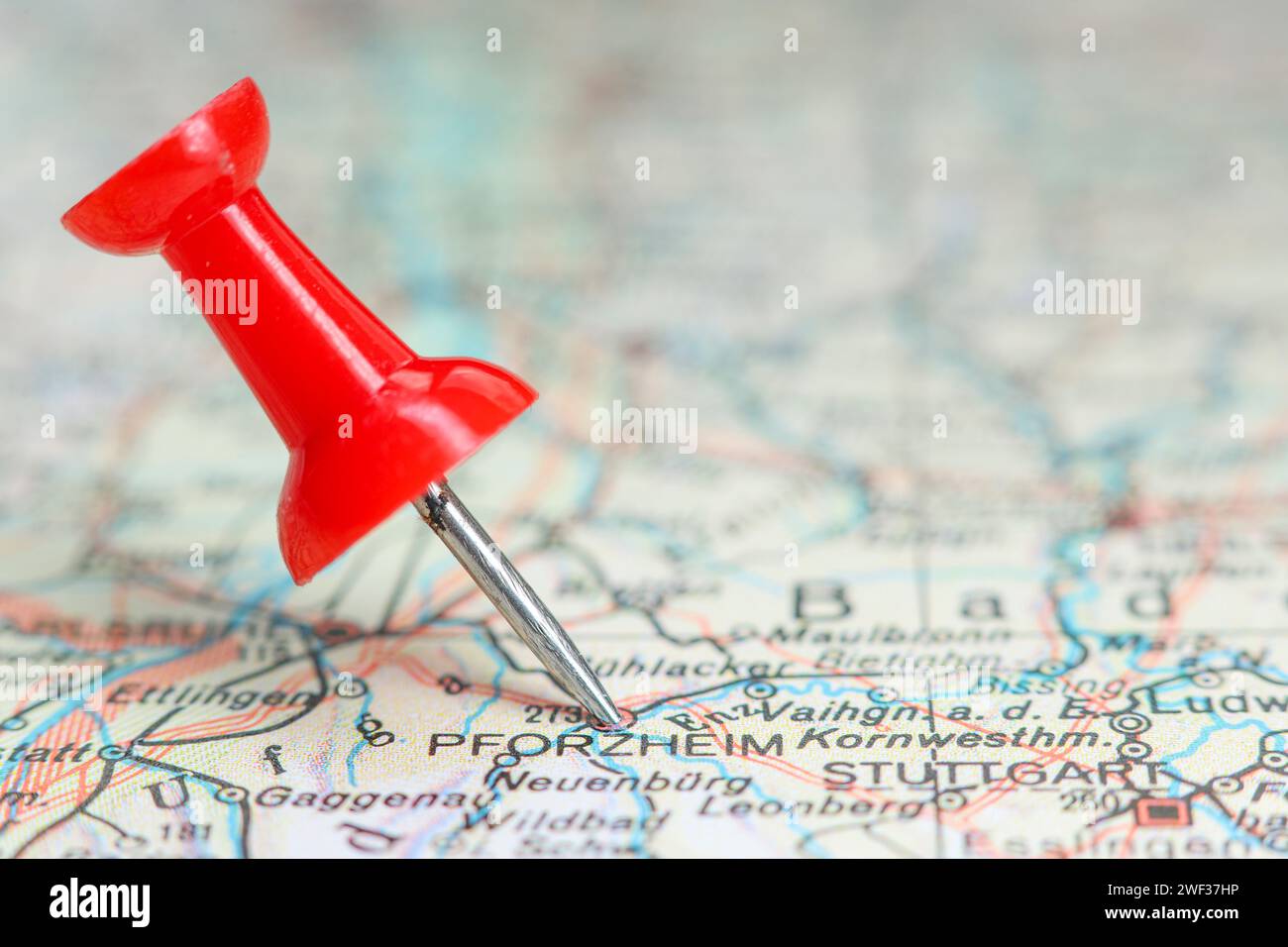 Pforzheim, Germany pin on map Stock Photo - Alamy