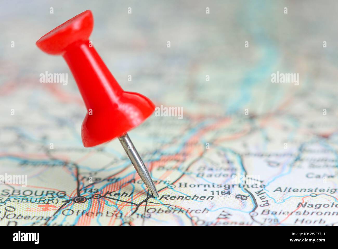 Renchen, Germany pin on map Stock Photo - Alamy