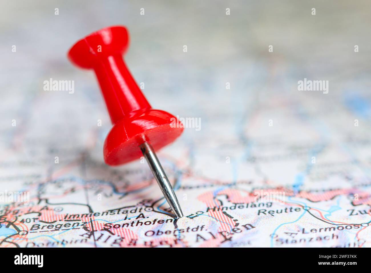 Sonthofen, Germany pin on map Stock Photo - Alamy