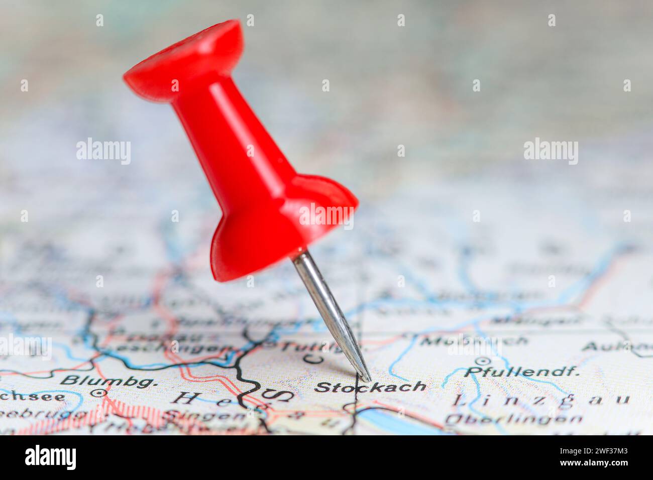 Stockach, Germany pin on map Stock Photo - Alamy