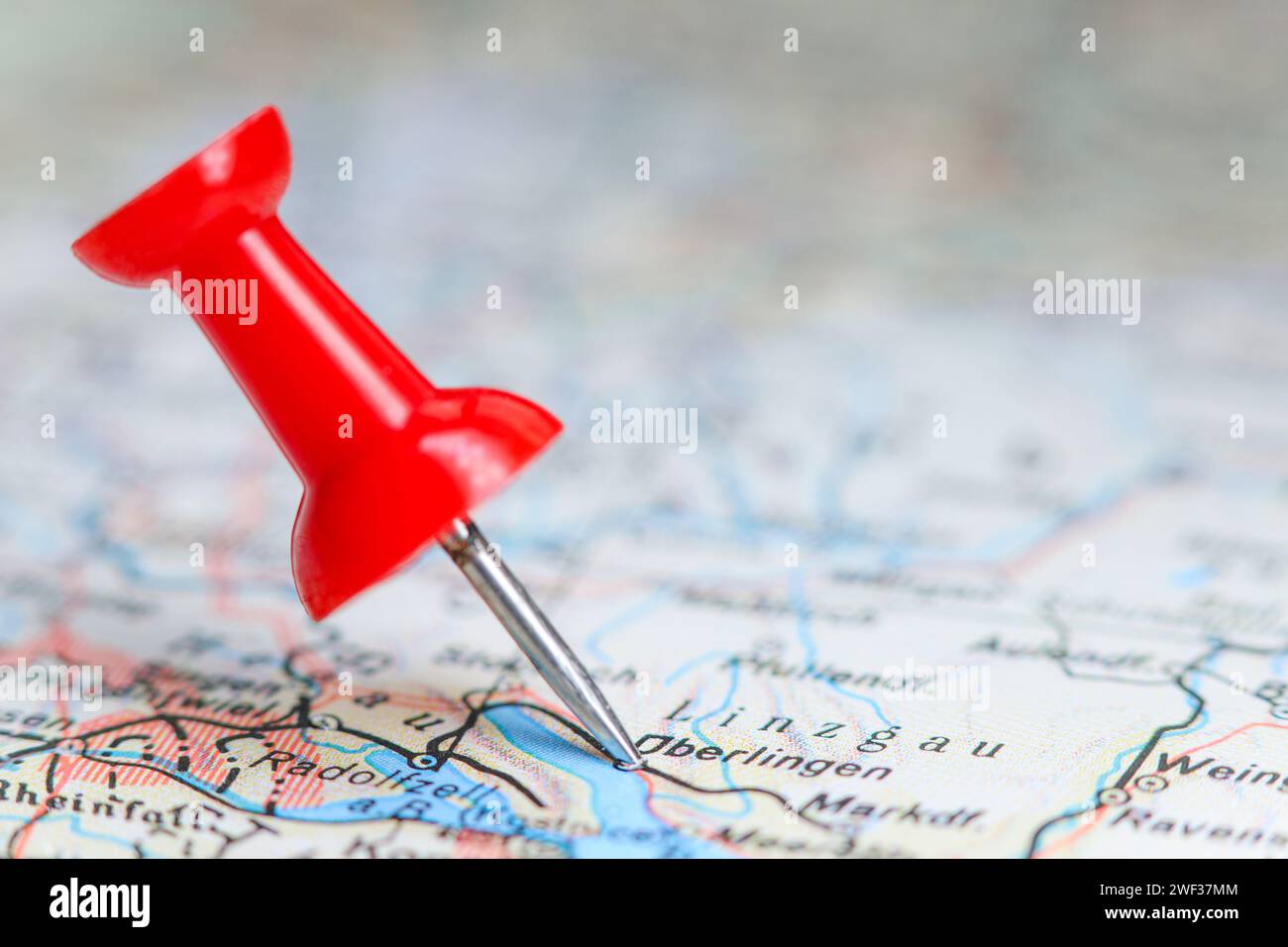 Uberlingen, Germany pin on map Stock Photo - Alamy