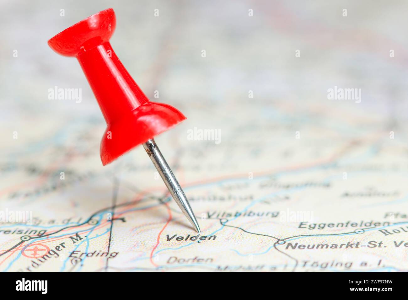 Velden, Germany pin on map Stock Photo - Alamy