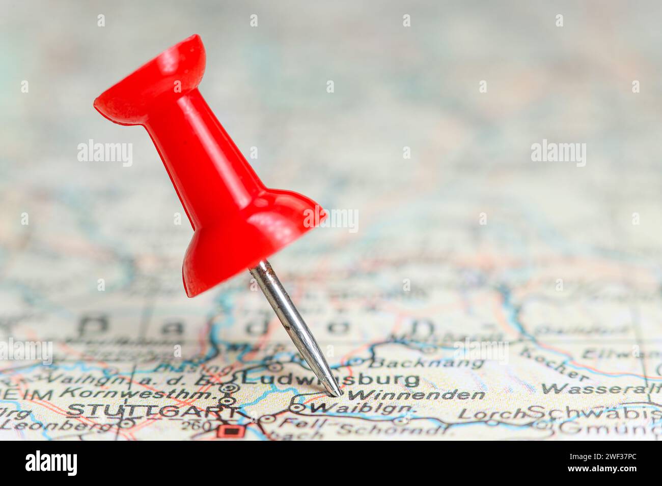 Winnenden, Germany pin on map Stock Photo - Alamy