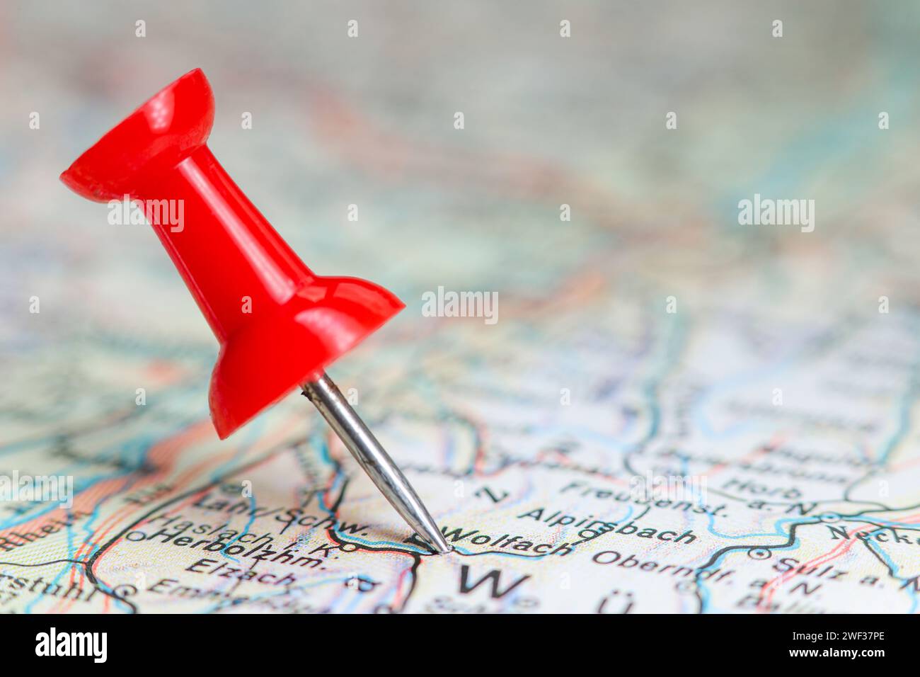 Wolfach, Germany pin on map Stock Photo - Alamy