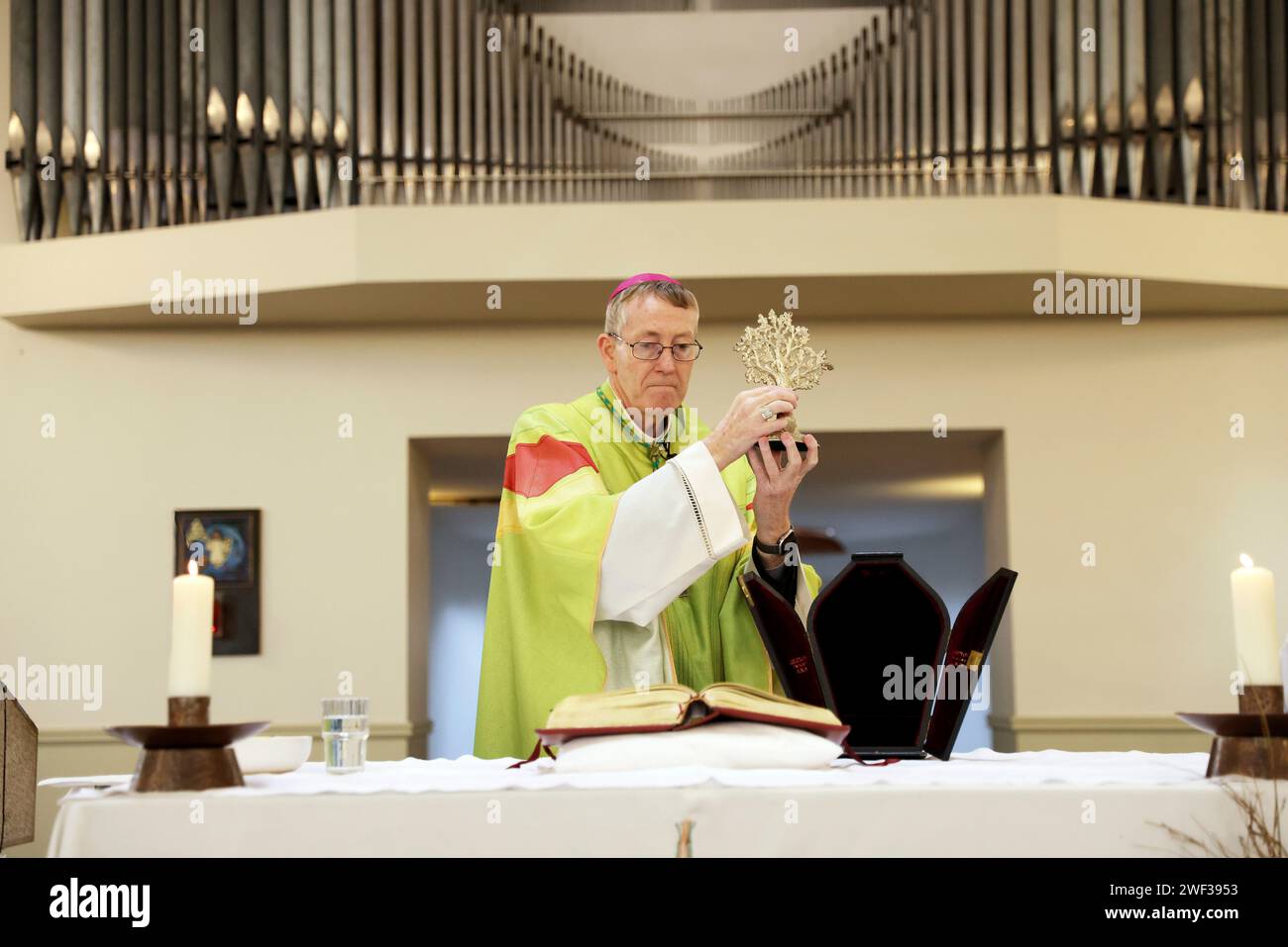 Bishop Denis Nulty, Bishop of Kildare & Leighlin holds the revered ...