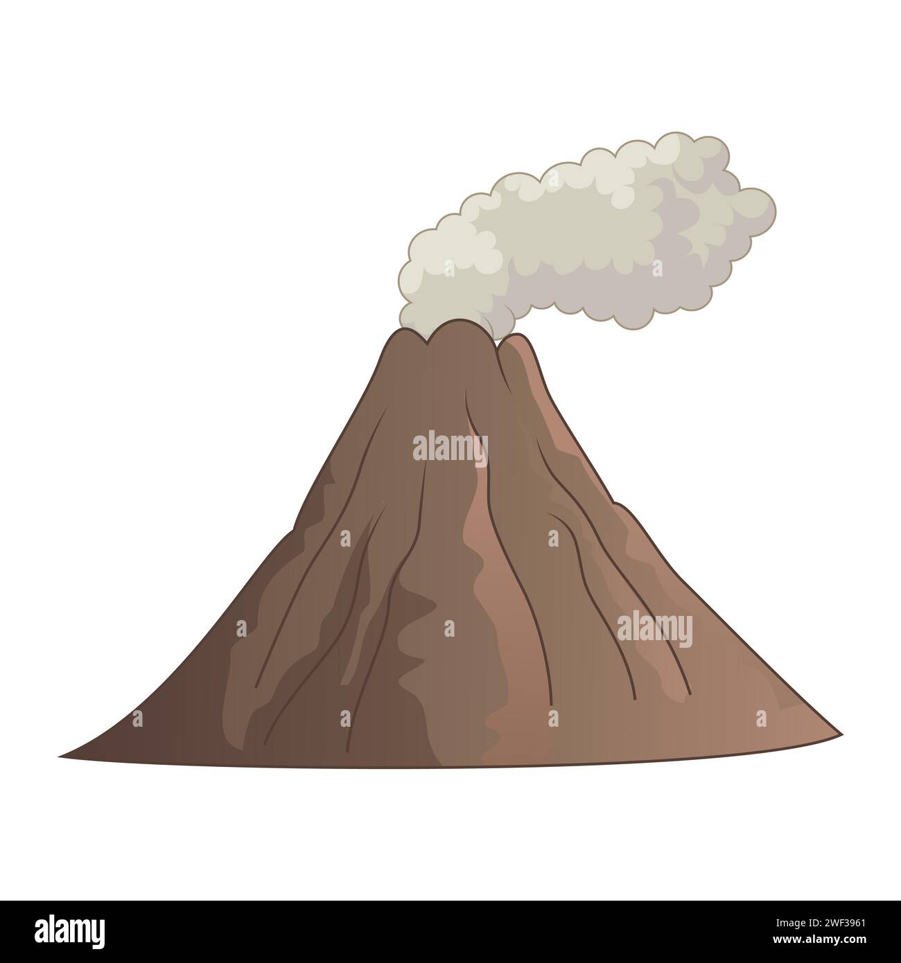 Cartoon Volcano Mountain Vector Illustration Stock Vector Image & Art ...
