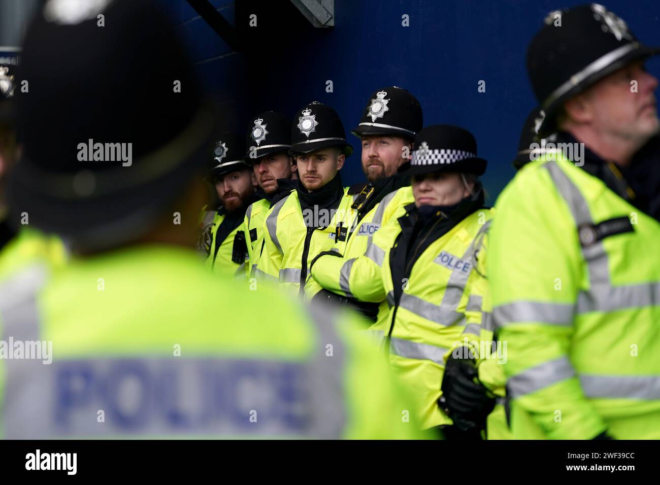 Police offiers in the ground during the Emirates FA Cup fourth round ...
