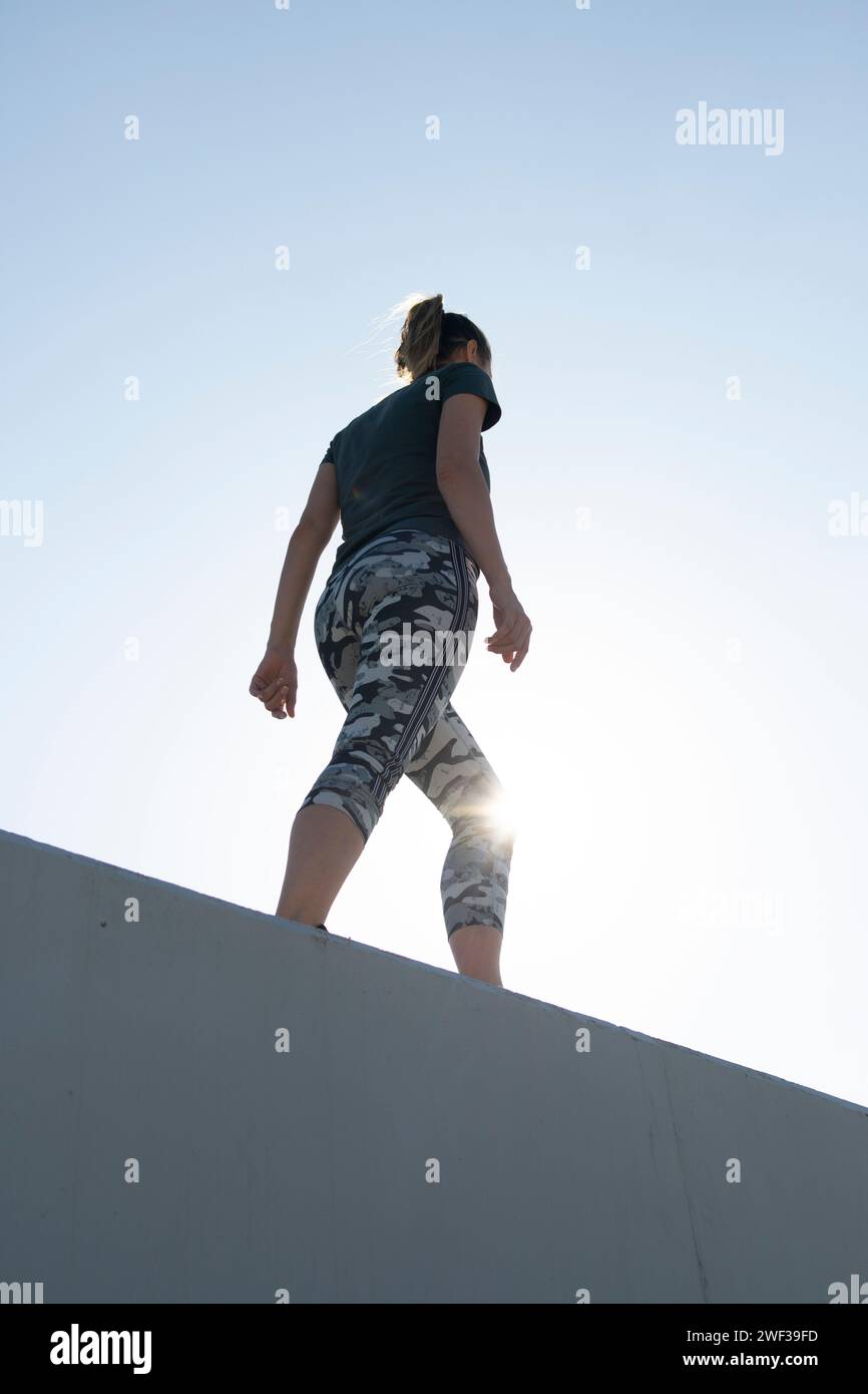 Back view fitness woman slim hi-res stock photography and images - Alamy