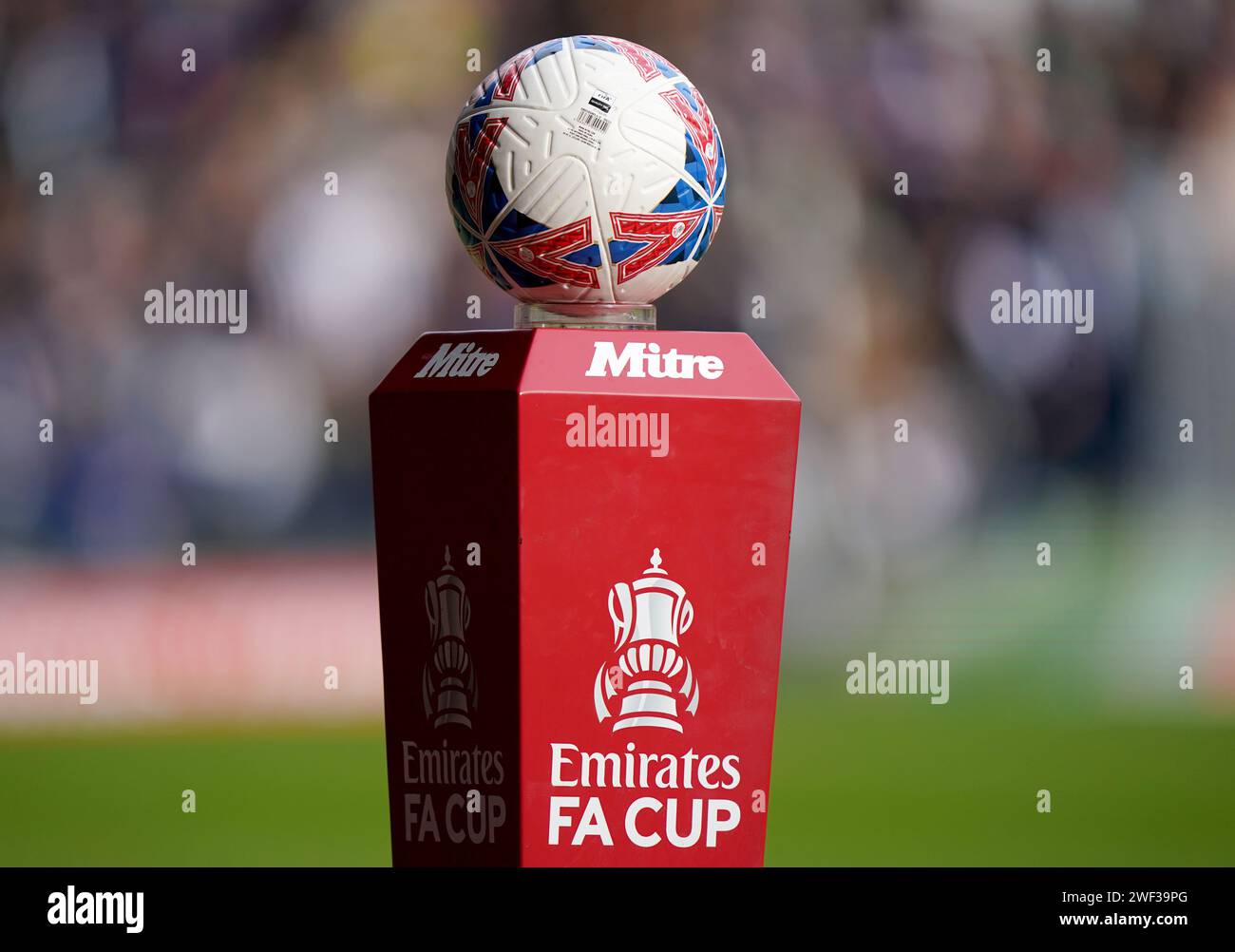 An official match ball on a podium before the Emirates FA Cup fourth ...