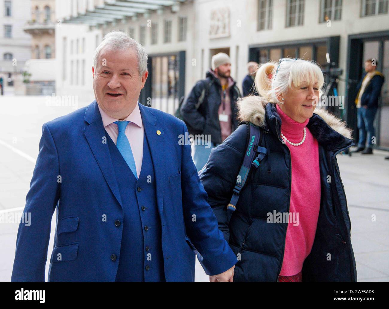London, UK. 28th Jan, 2024. Ian Blackford arrives at the BBC with his ...