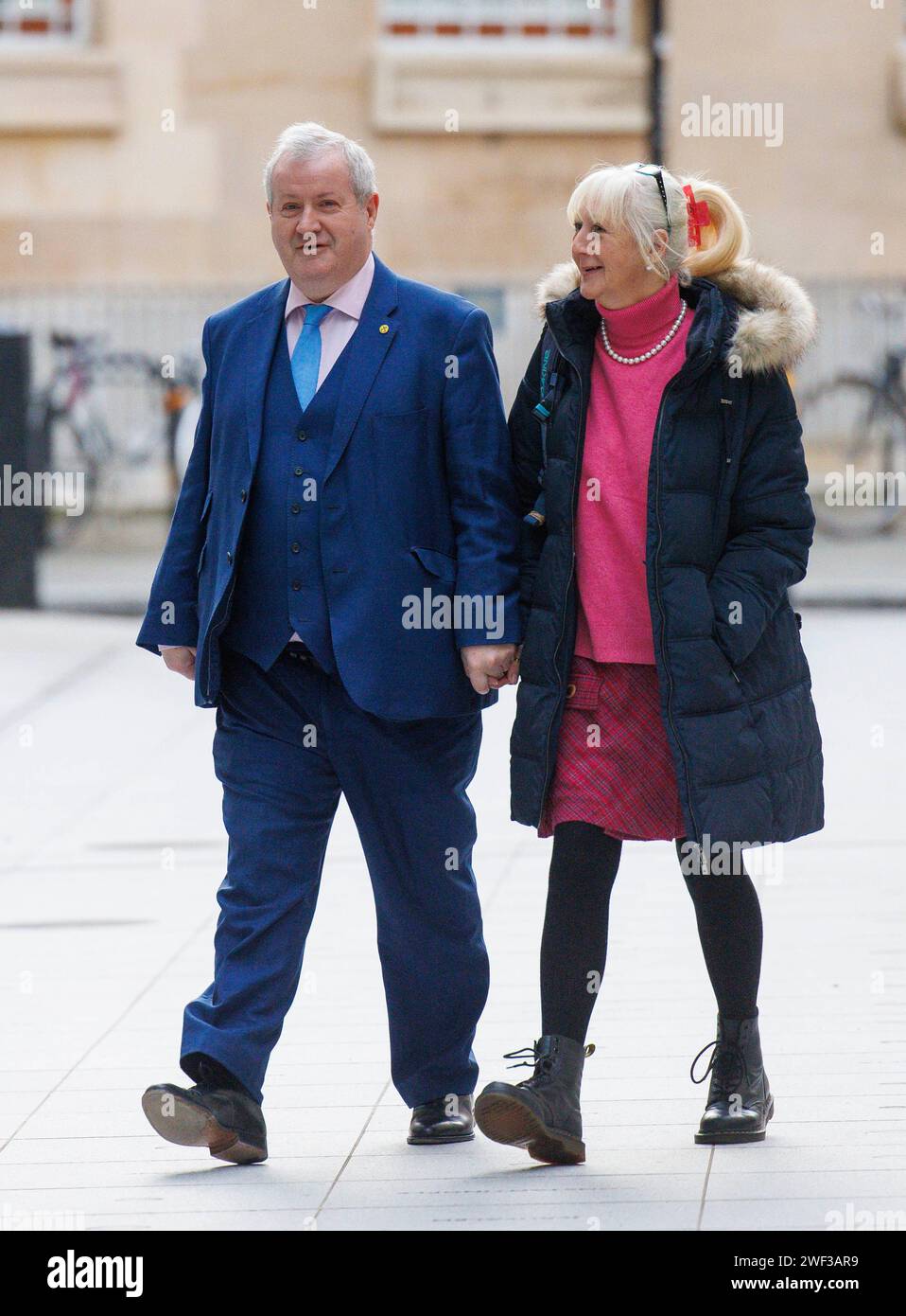 London, UK. 28th Jan, 2024. Ian Blackford arrives at the BBC with his ...