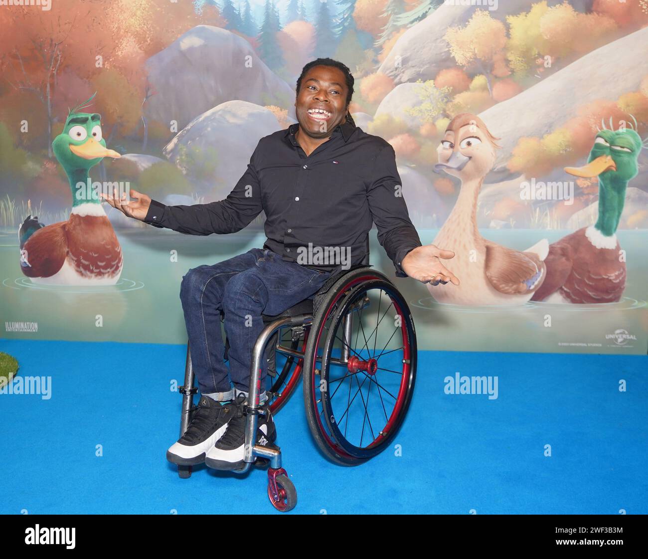 Ade Adepitan attends a celebrity screening of Migration at Vue ...