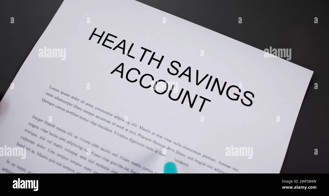 Health Savings Account Form. HSA Medical Form Stock Photo - Alamy