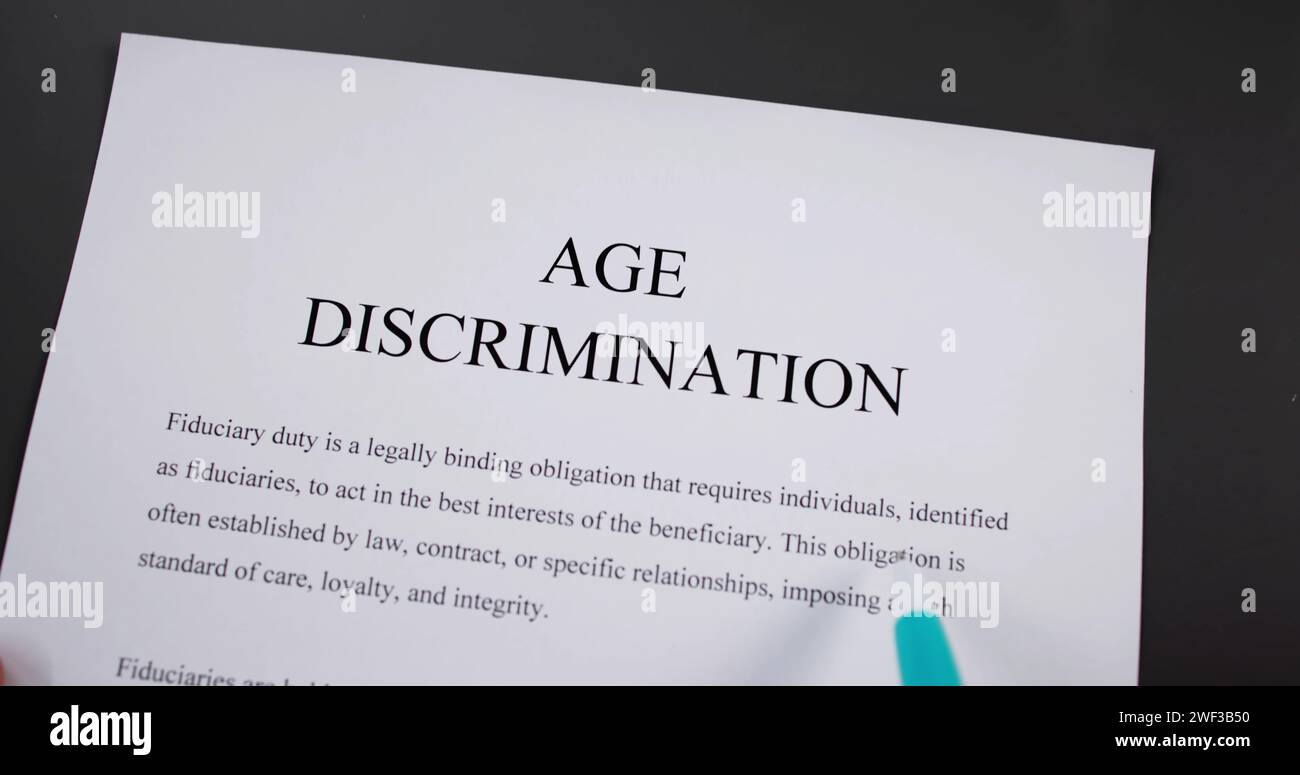 Age Discrimination Concept. Employment And Workplace Equality Stock ...