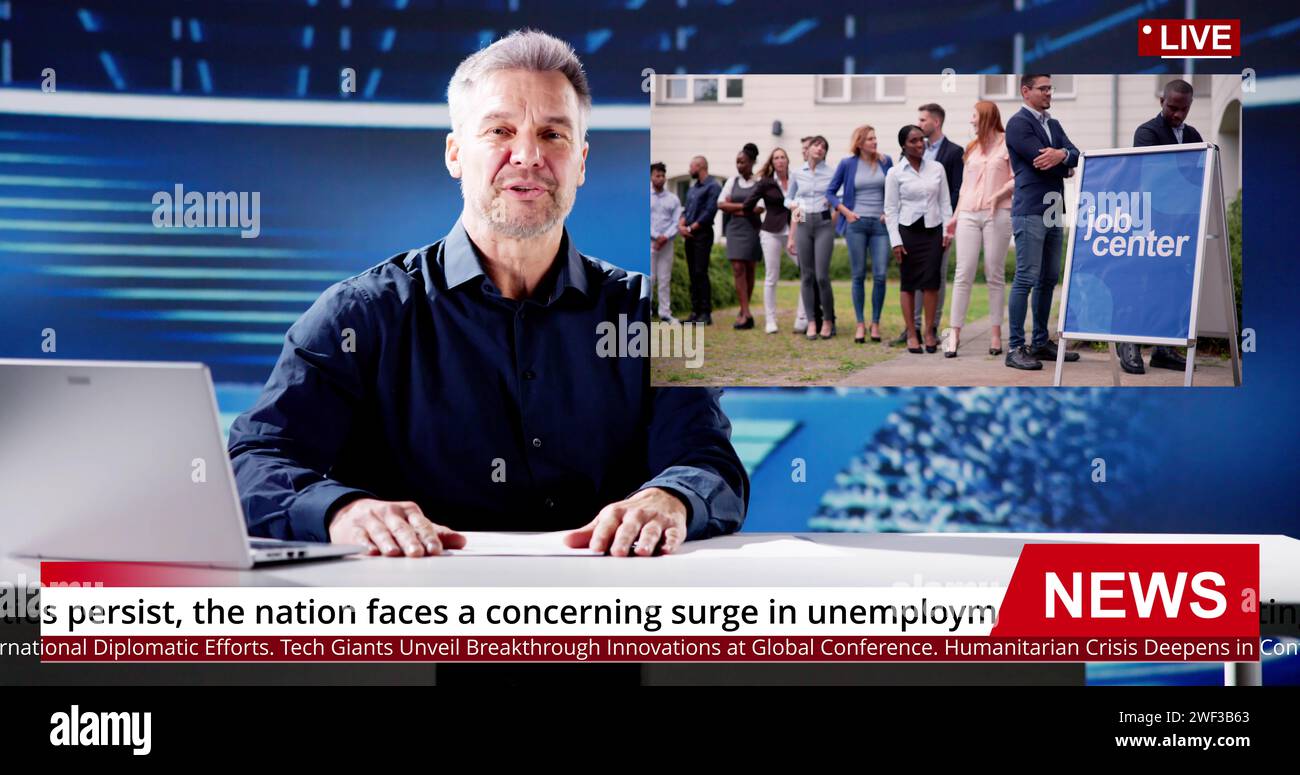 Newscaster presenter hi-res stock photography and images - Alamy