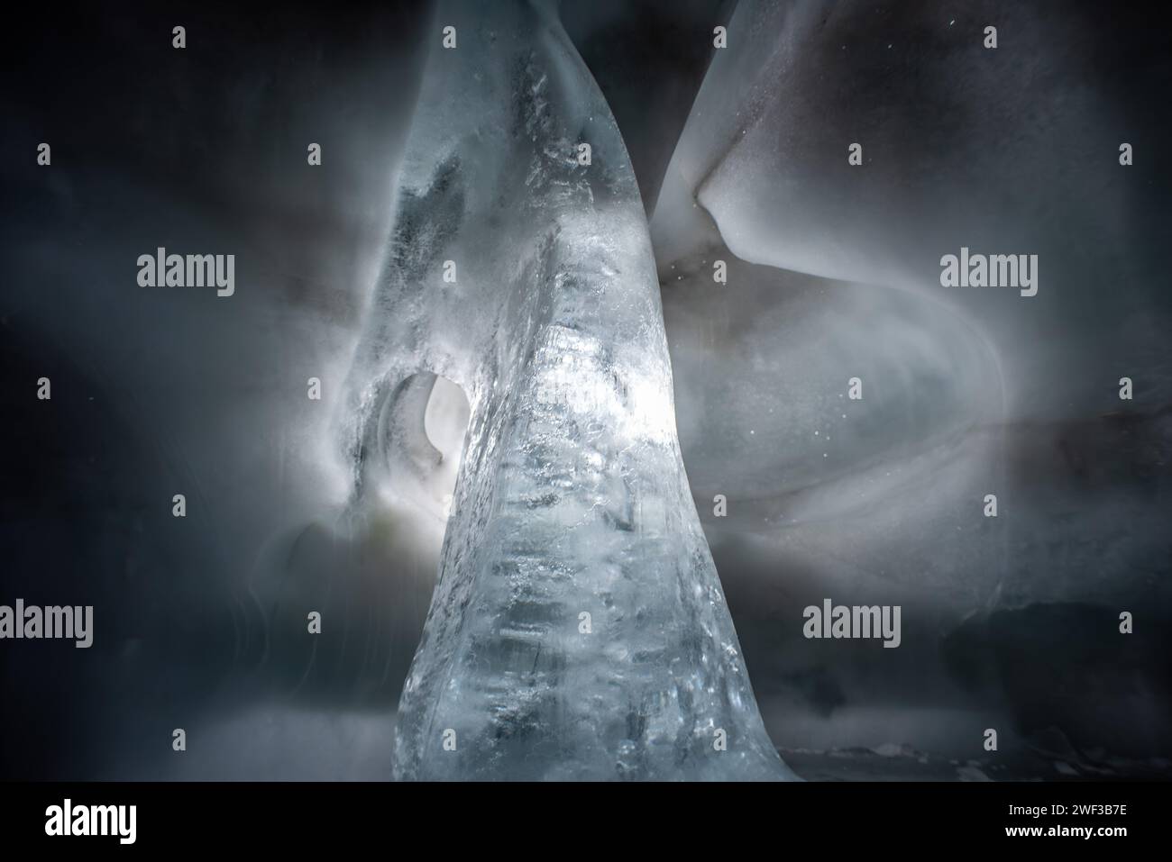 HINTERTUX, AUSTRIA - SEPTEMBER 10, 2023 - Great ice formation in a ...