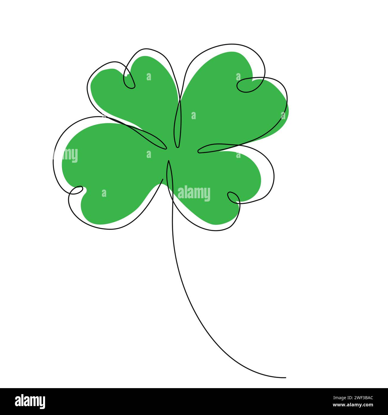 Clover celtic lucky symbol continuous line art traditional decorative ...