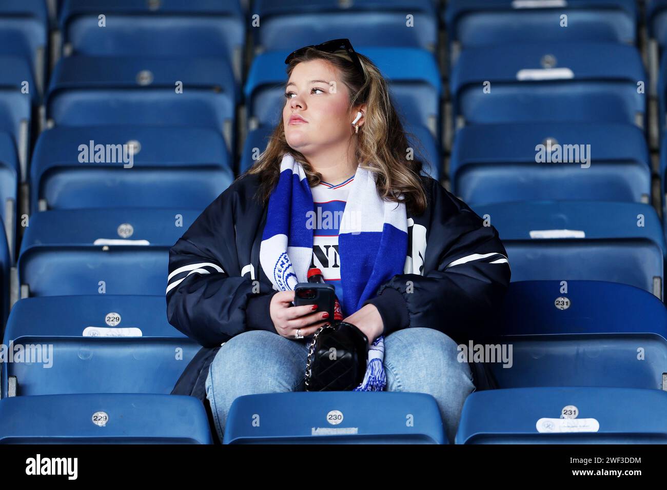 A Queens Park Rangers fan in the stands ahead of the Sky Bet ...
