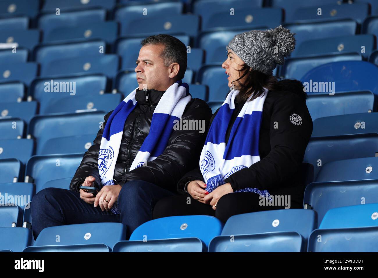 Queens Park Rangers fans in the stands ahead of the Sky Bet ...