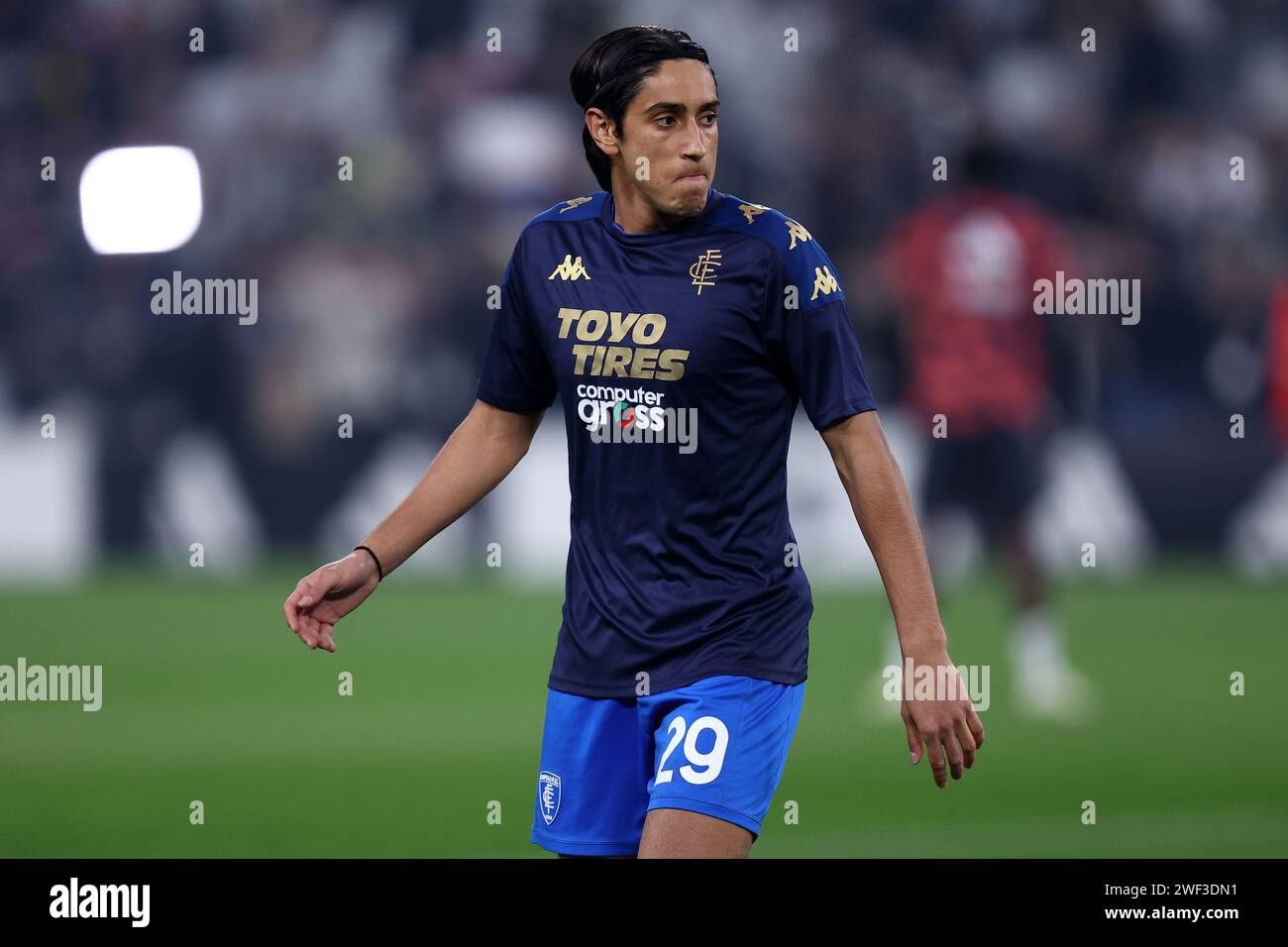 Torino, Italy. 27th Jan, 2024. Youssef Maleh of Empoli Fc during warm ...