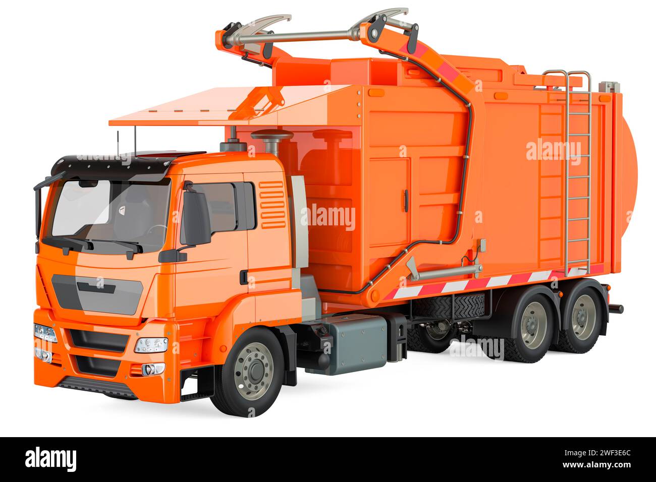 Garbage Truck, rubbish truck, dustbin lorry. 3D rendering isolated on ...