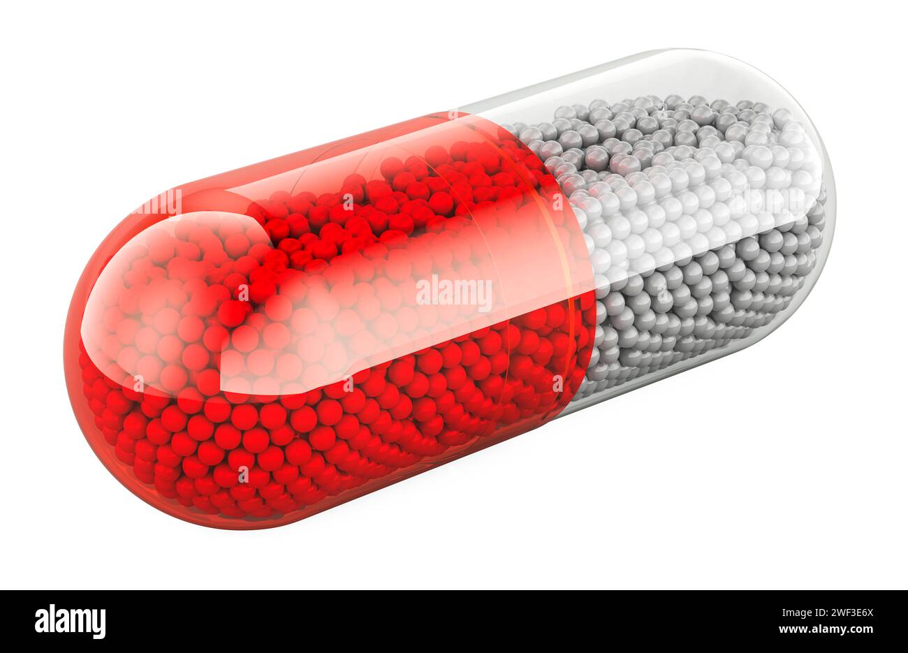 Medicament Capsule, closeup. 3D rendering isolated on white background Stock Photo - Alamy