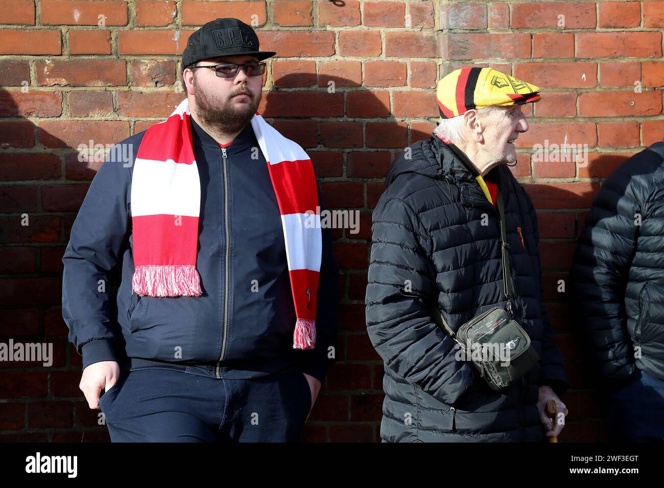 Fans queue outside the stadium before the Emirates FA Cup fourth round ...