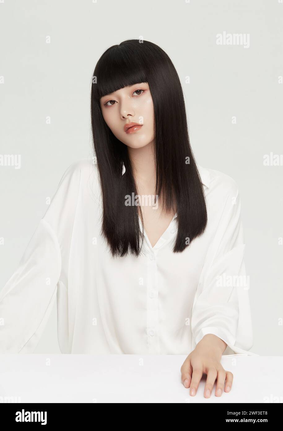 Beautiful Asian women's faces, faces for makeup, face cosmetics advertising, hi res Stock Photo ...