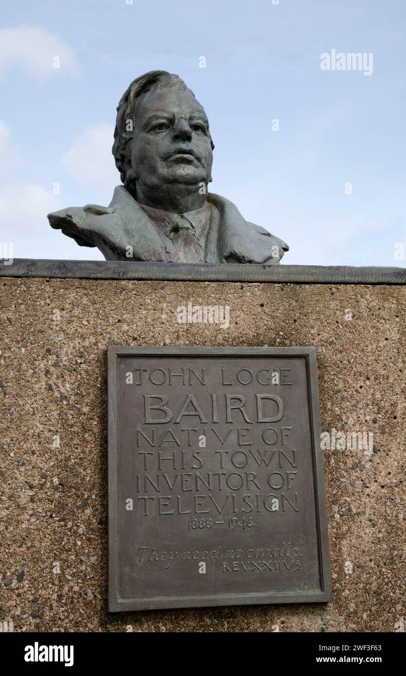 Bust of John Logie Baird, inventor of the television on Helensburgh ...
