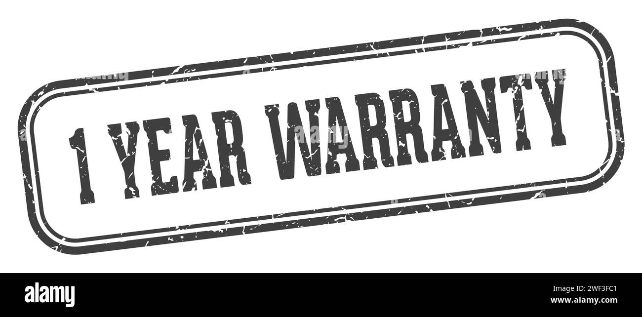 1 year warranty stamp. 1 year warranty rectangular stamp isolated on ...