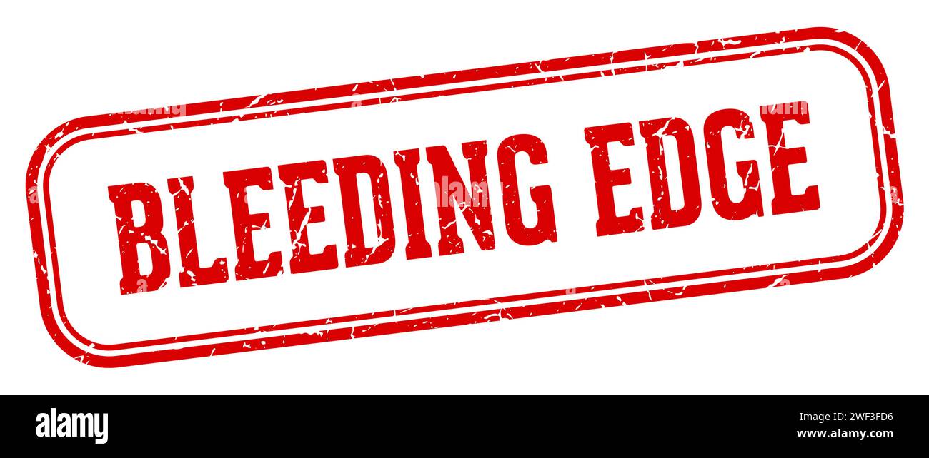 bleeding edge stamp. bleeding edge rectangular stamp isolated on white ...