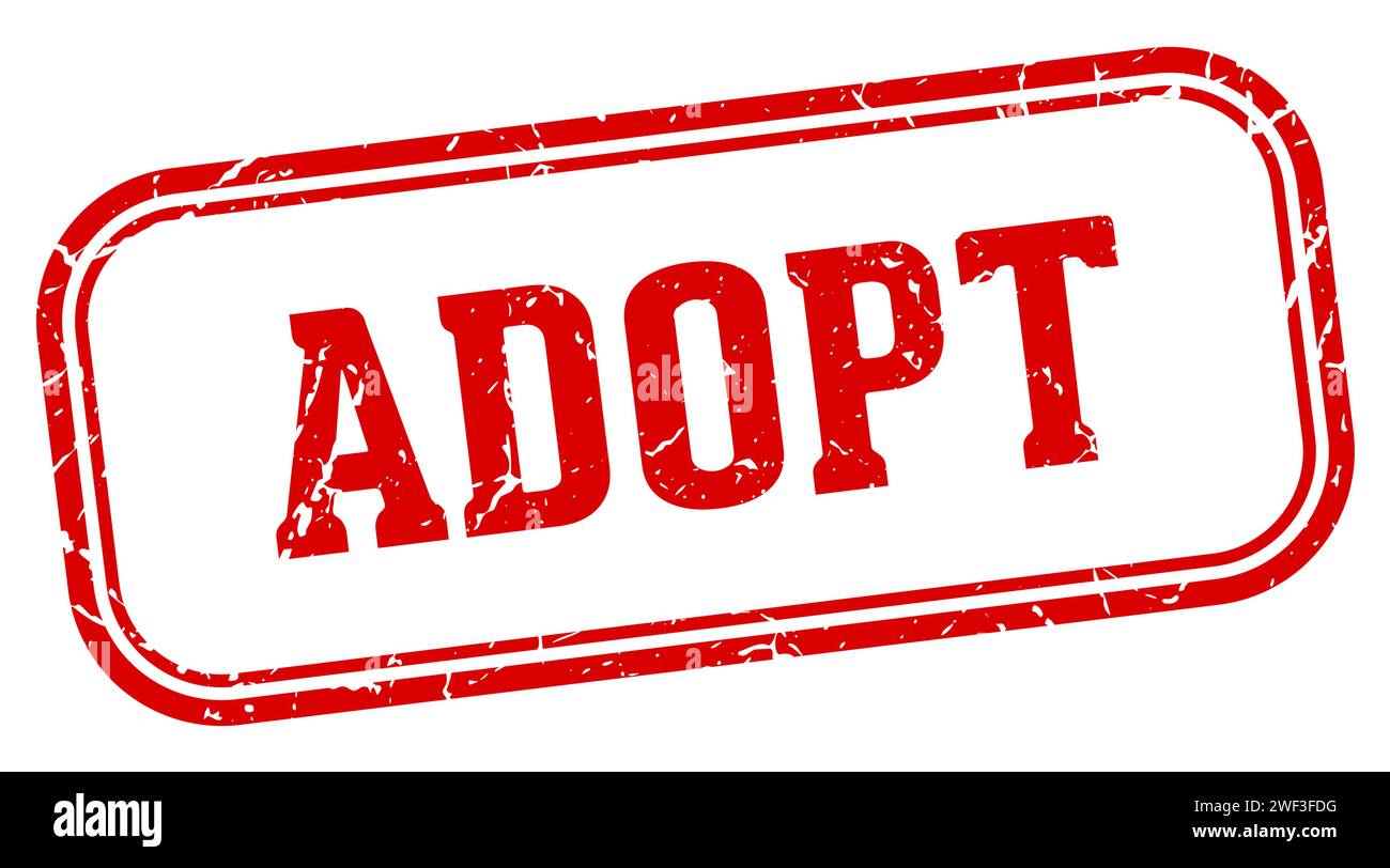 adopt stamp. adopt rectangular stamp isolated on white background Stock ...