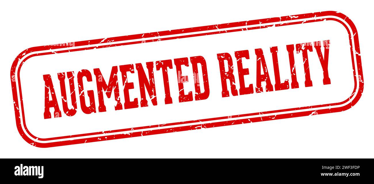 augmented reality stamp. augmented reality rectangular stamp isolated on white background Stock ...