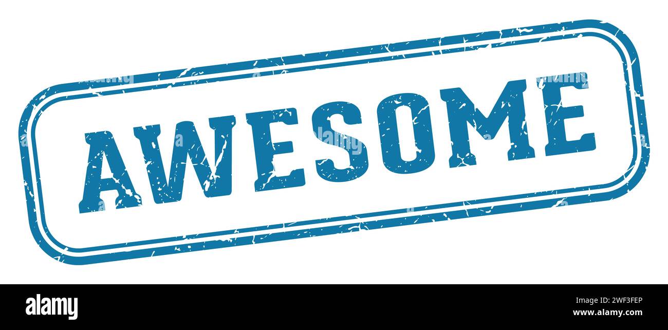 awesome stamp. awesome rectangular stamp isolated on white background ...