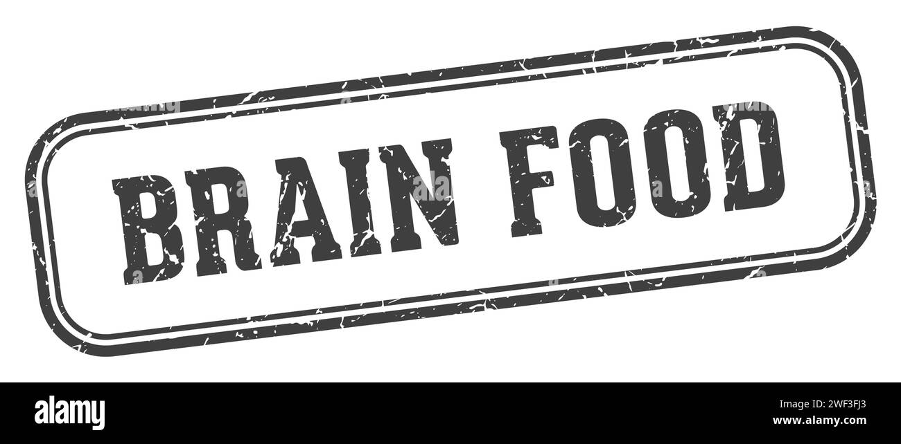 brain food stamp. brain food rectangular stamp isolated on white ...
