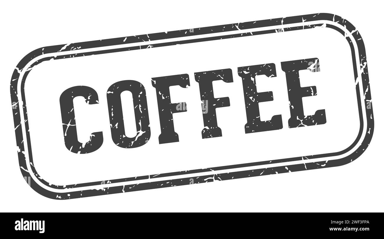coffee stamp. coffee rectangular stamp isolated on white background ...