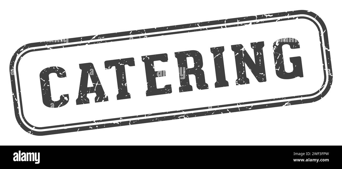 catering stamp. catering rectangular stamp isolated on white background ...